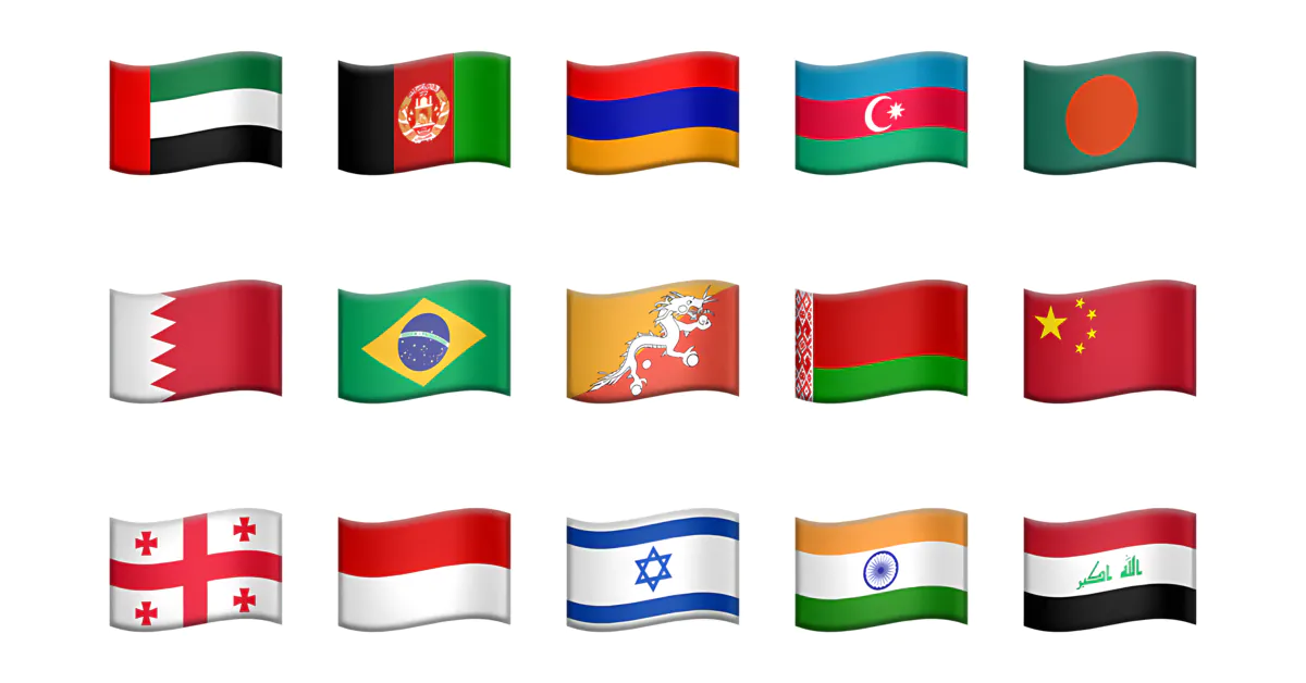 🇨🇳 Asian Flags Emojis 🇯🇵🇰🇷🇮🇳🇵🇭🇹🇭 Copy & Combos