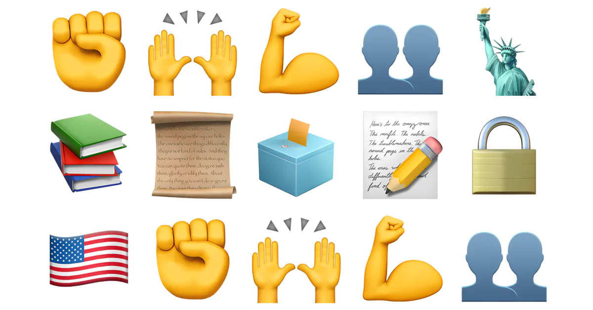 📜 Bill-Of-Rights Emojis 🇺🇸🔒🗽💪🙌 Copy & Combos