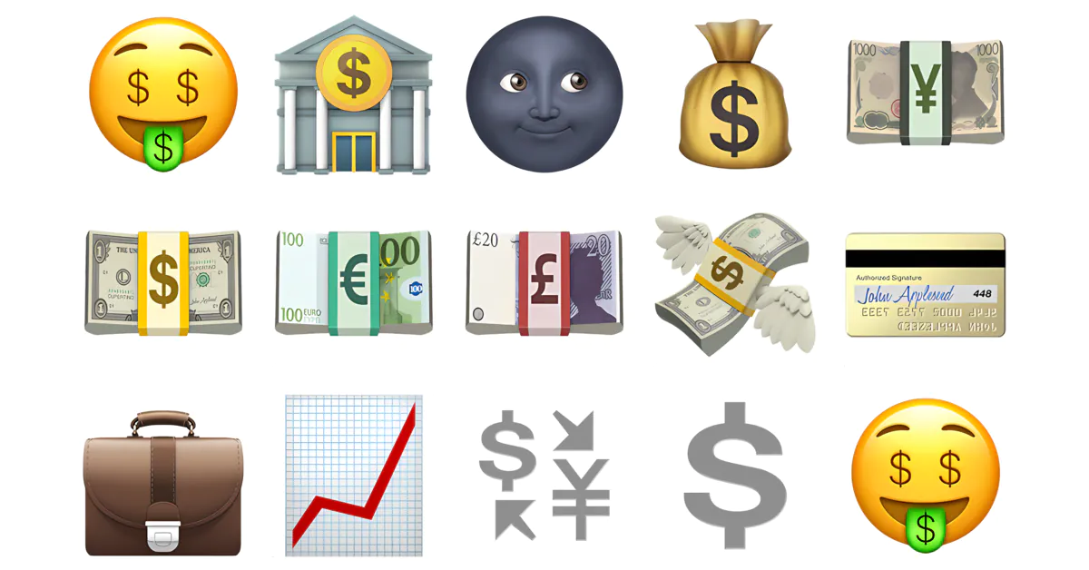 💰 Black-Dollar-Sign Emojis 💸💲🤑🏦💼 Copy & Combos