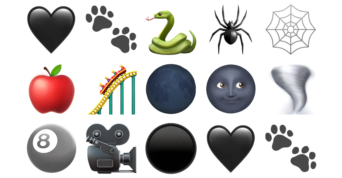 🐍 Black Snake Emojis 🖤🌑🌚🕷️🌪️ Copy & Combos