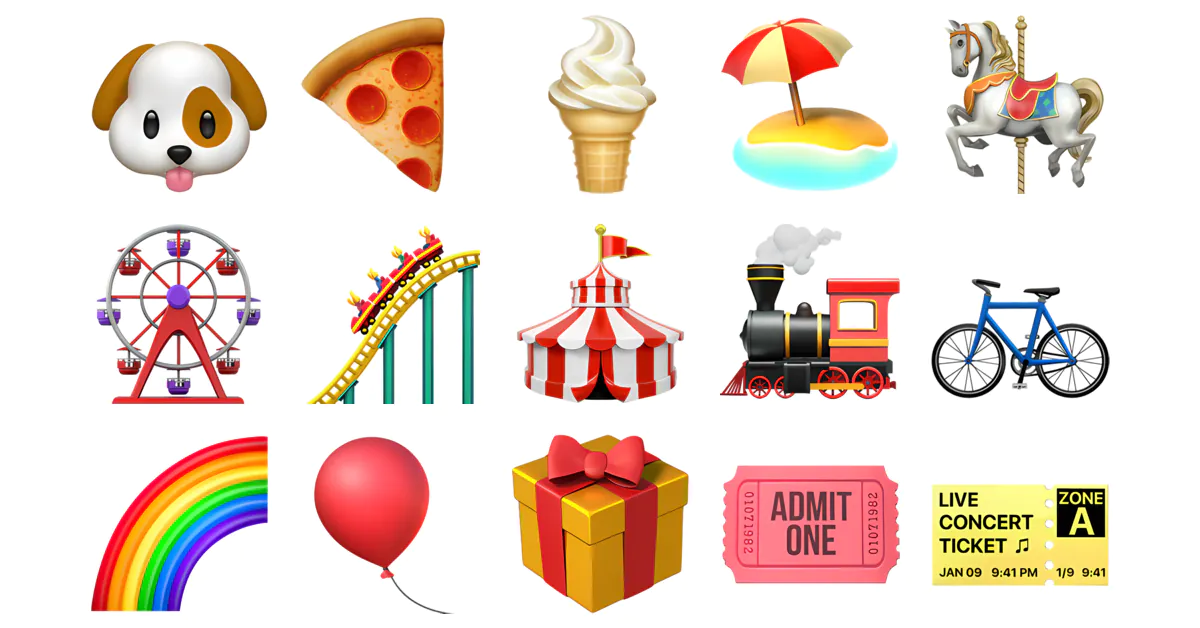 🐶 Bluey Emojis 🎨🚲🎈🌈🍦 Copy & Combos