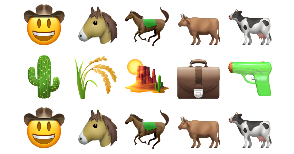 🤠 Cowboy Hat Face Emojis 🐴🌵🐄🔫🐎 Copy & Combos