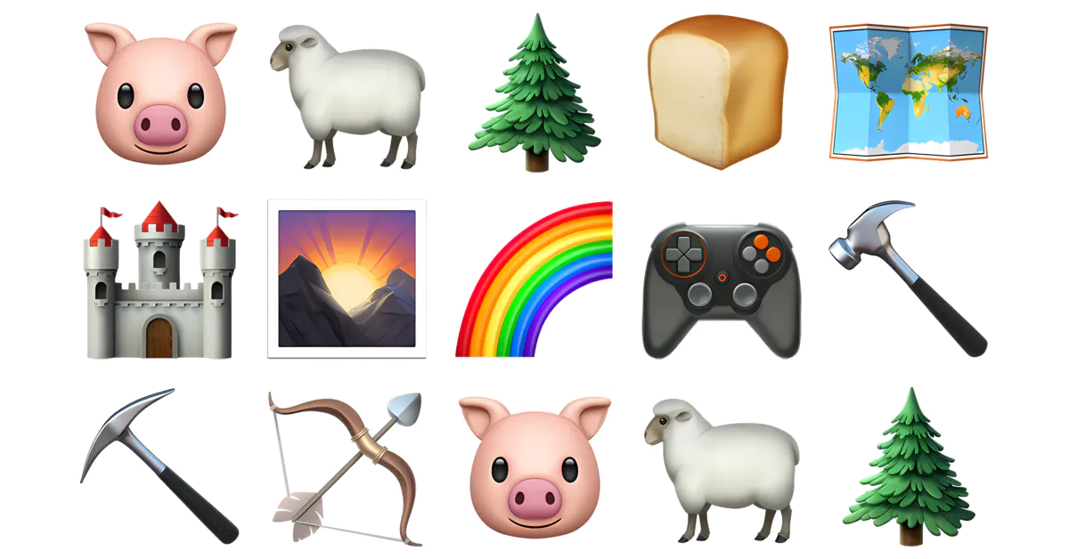 🔨 Emotka-Minecraft Emojis 🏰🐑🌲⛏️🍞 Copy & Combos