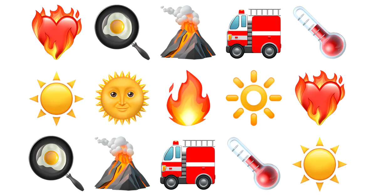 🔥 Heat-Emoji Emojis ☀️🌞🔆🌡️🔥🌡️ Copy & Combos
