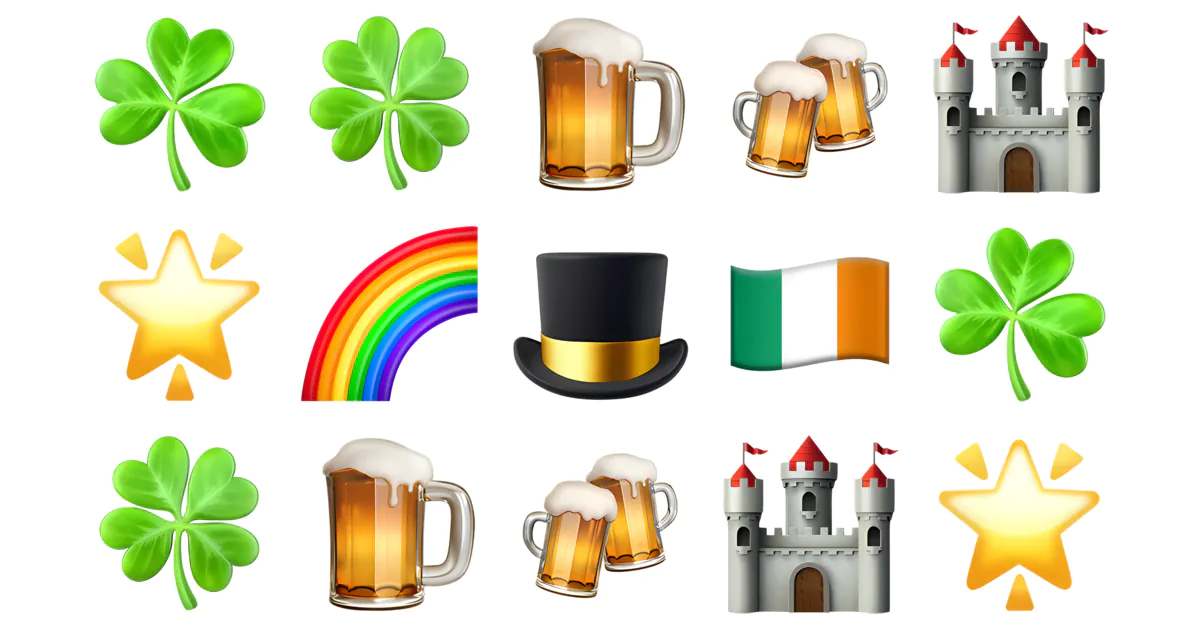 🍀 Irish-Flag Emojis ☘️🇮🇪🍺🍻🏰 Copy & Combos