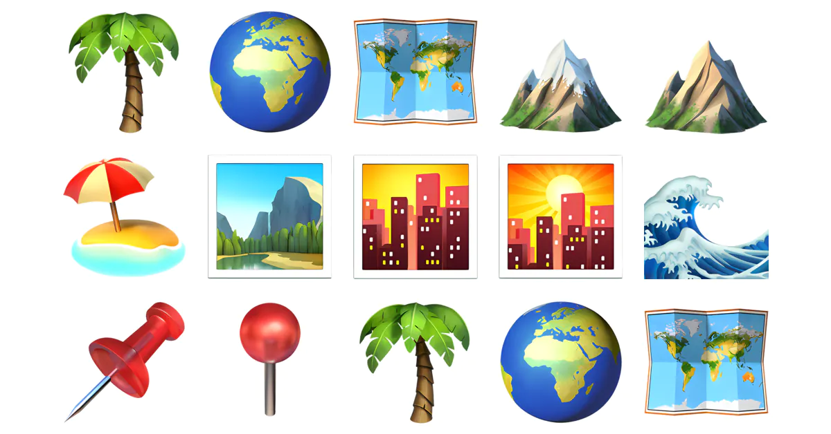 📍 Location Pin Emojis 📌🌍🌴🌆🗺️ Copy & Combos