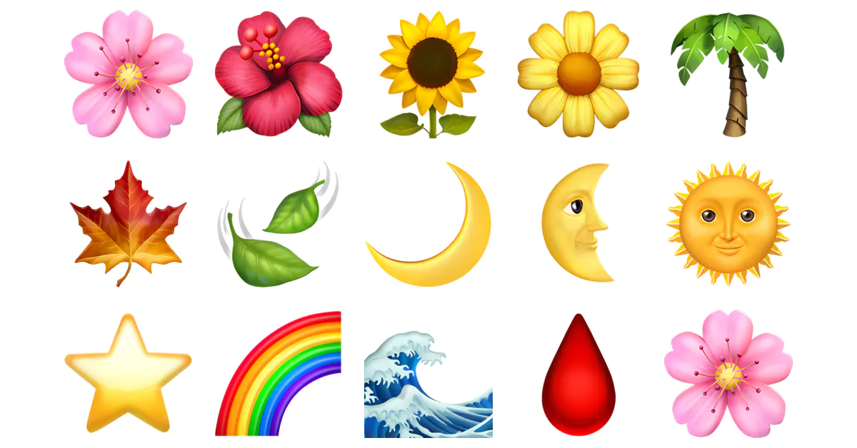 🩸 Period Symbol Emojis 🌞🌜🌈🌺🌼 Copy & Combos