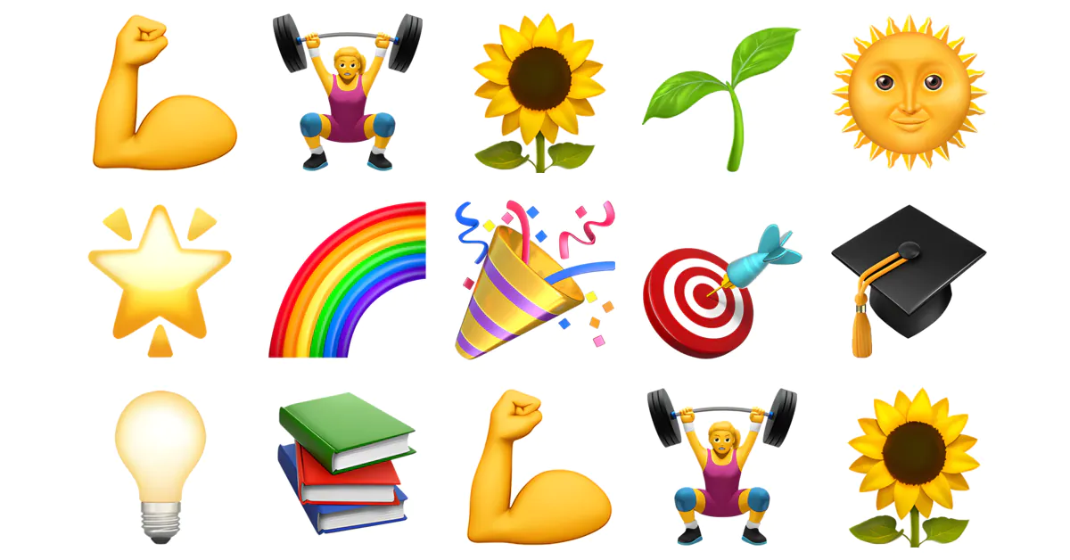 🌱 Personal-Development Emojis 🎯📚💪🌞🎉 Copy & Combos