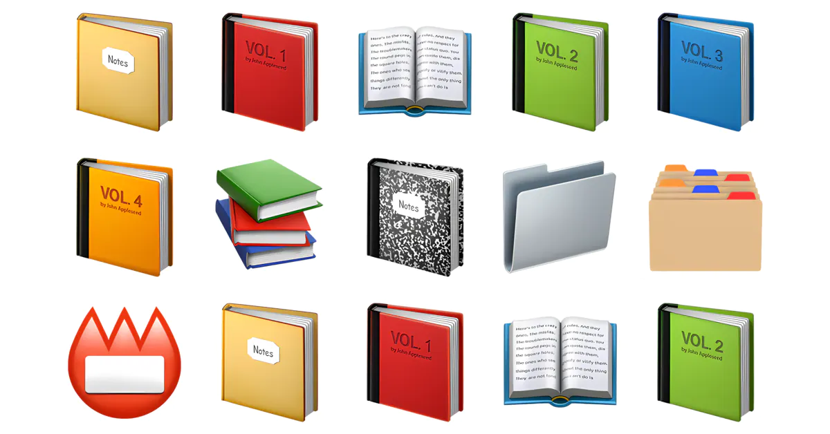 📚 Shelf Emojis 📁📔📖🗂️📓 Copy & Combos