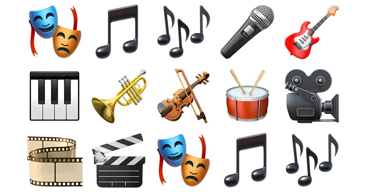 🎭 Stage-Curtain Emojis 🎬🎥🎞️🎤🎵 Copy & Combos