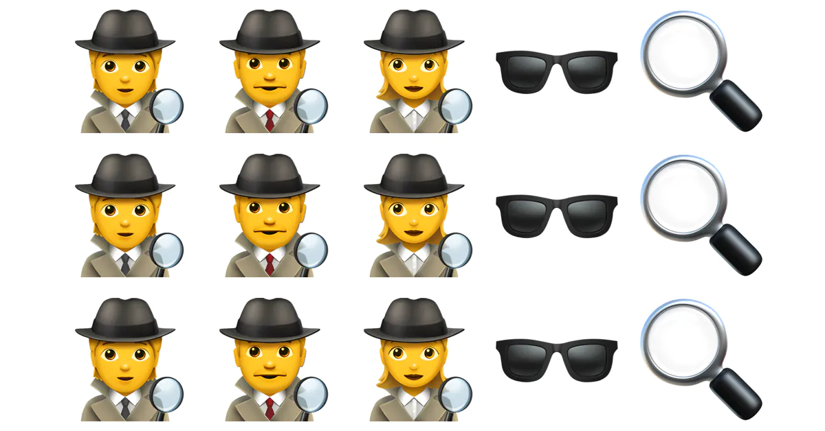 🕵️‍♂️ Sus Symbol Emojis 🕵️‍♀️🔍🕵️🕶️🕵️‍♀ Copy & Combos