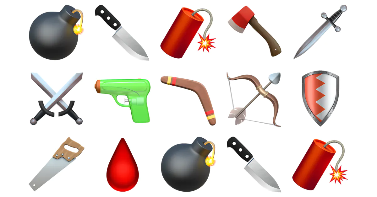 💣 Weapons Emojis 🔫🗡️🏹🪓🛡️ Copy & Combos