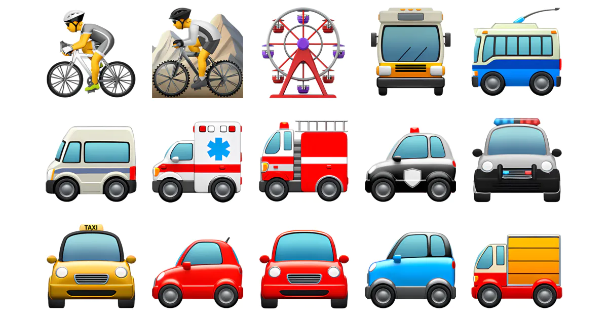 🔘 Wheel Symbol Emojis 🎡🚗🚲🚜🚦 Copy & Combos